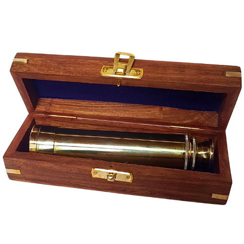 Nautical Brass Telescope In Rosewood Wooden and Brass Gift Box ...