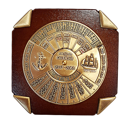 Wooden And Brass 50 Year Calendar – Greenmantle Gifts