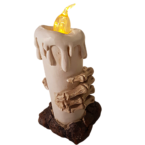 Graveyard Skeleton Light Up Candle Halloween Gothic Display ...