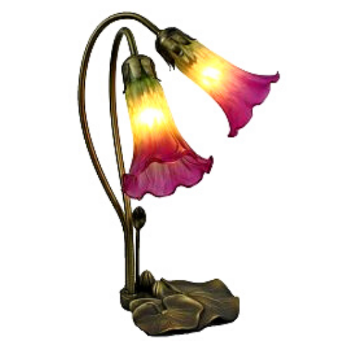 Tiffany Style Pink and Green Lily Lamp – Greenmantle Gifts
